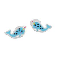 Ohrstecker Wal mit Horn Einhorn 925 Silber